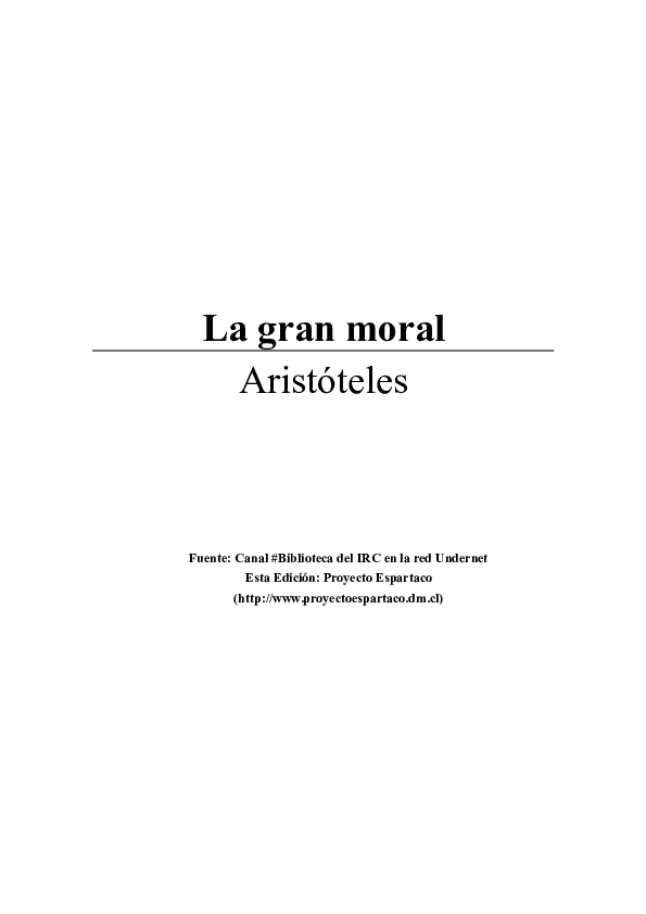Doc Aristoteles La Gran Moral