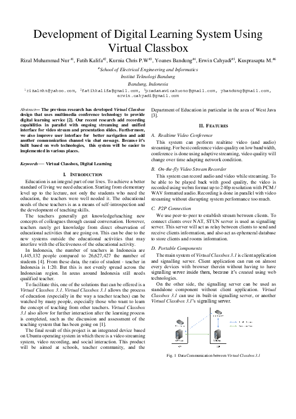 (PDF) Development of Digital Learning System Using Virtual Classbox