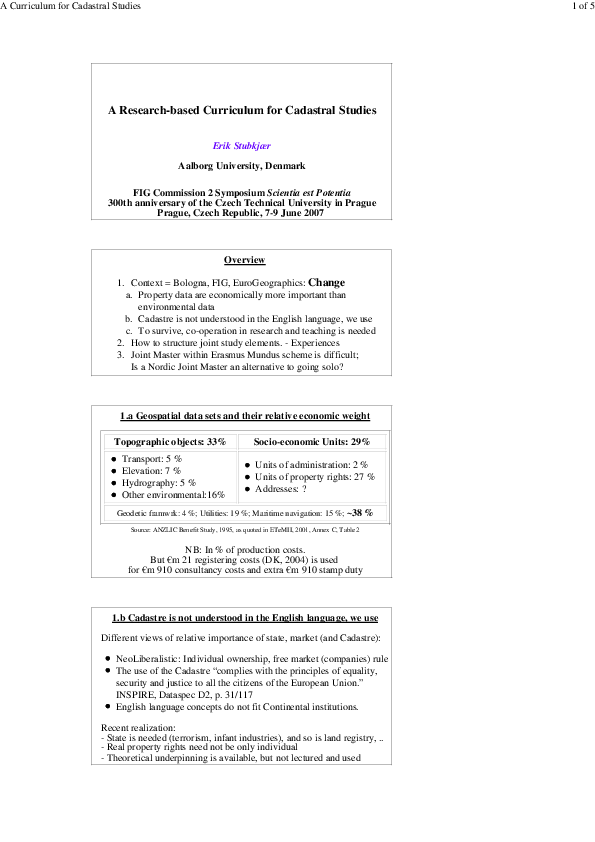 (PDF) A Research-based Curriculum for Cadastral Studies