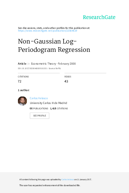 (PDF) Non-Gaussian log-periodogram regression