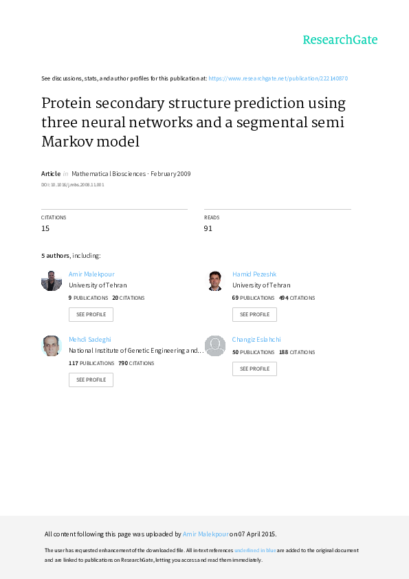 Pdf Protein Secondary Structure Prediction Using Nearest Neighbor And Neural Network Approach