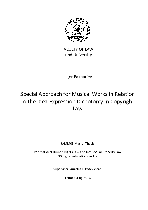 (PDF) Special Approach for Musical Works in Relation to the Idea ...