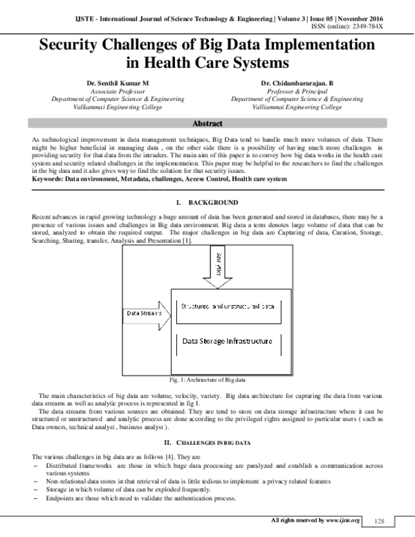 (PDF) Security Challenges of Big Data Implementation in Health Care Systems