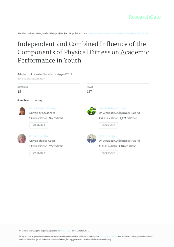 (PDF) Independent and Combined Influence of the Components of Physical ...