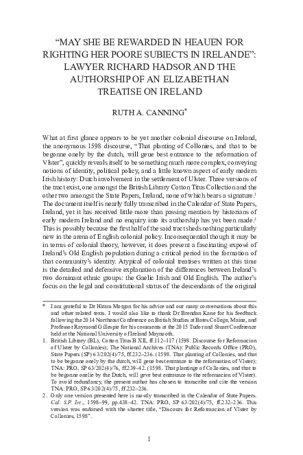 (PDF) The Old English in Early Modern Ireland: The Palesmen and the ...
