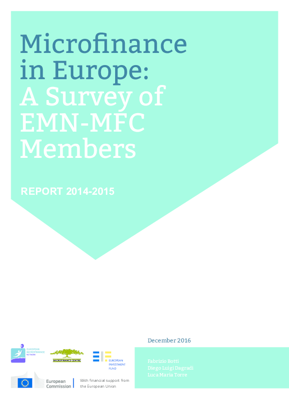 (PDF) Microfinance in Europe: A Survey of EMN-MFC Members. Report 2014-2015