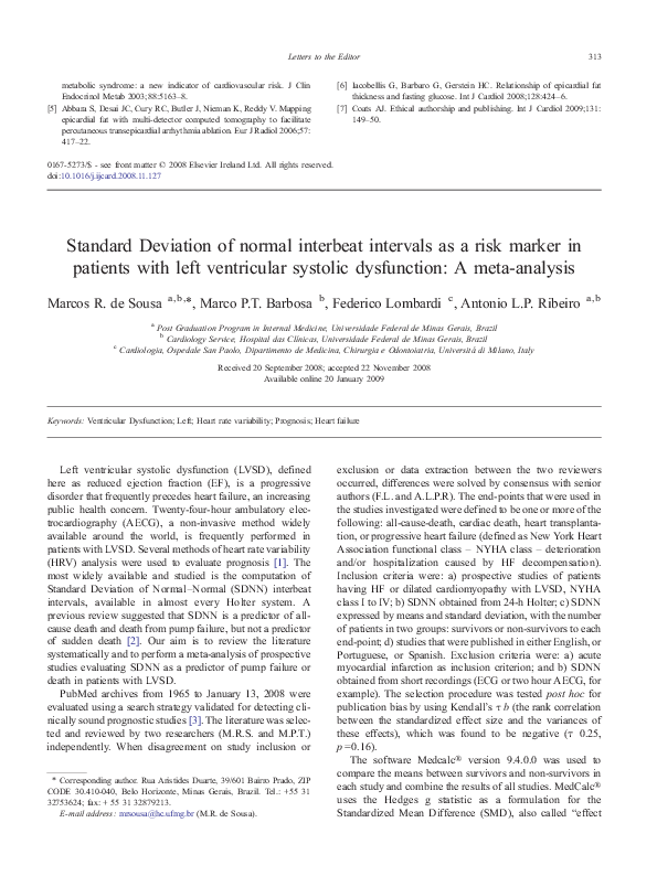 (PDF) Standard Deviation of normal interbeat intervals as a risk marker ...