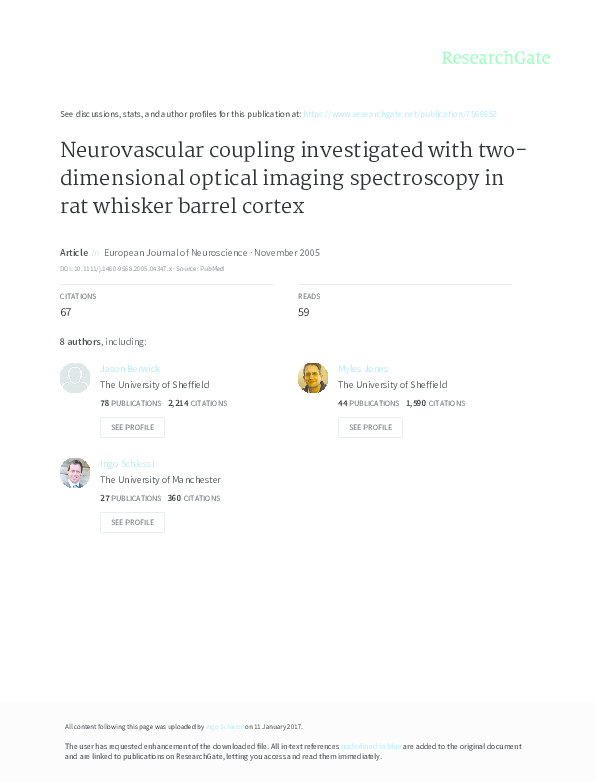 (PDF) Neurovascular coupling investigated with two-dimensional optical imaging spectroscopy in ...