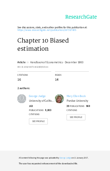 (PDF) Biased estimation