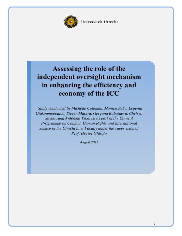 (DOC) Assessing the Role of the Independent Oversight Mechanism in ...