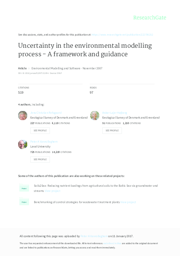 (PDF) Uncertainty in the environmental modelling process: a review