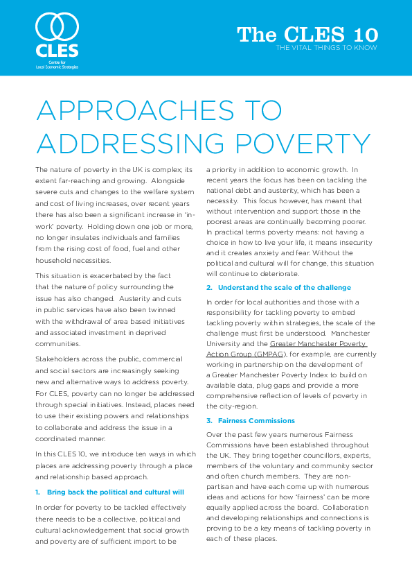 (PDF) ApproAches to Addressing poverty