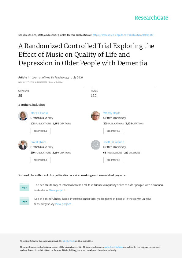 (PDF) A randomized controlled trial exploring the effect of music on ...