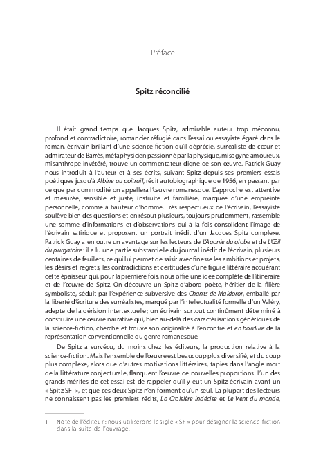 (PDF) François Ouellet, "Spitz réconcilié", préface, in Patrick Guay ...