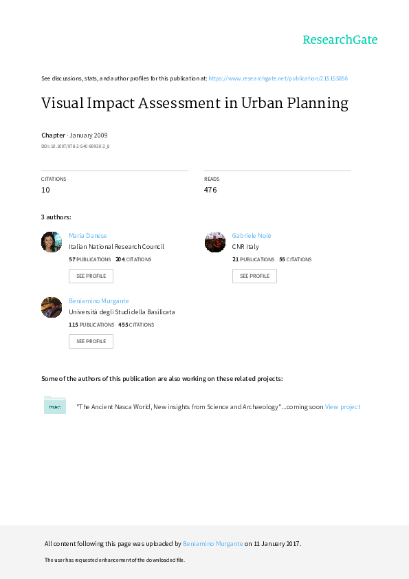 (PDF) Visual Impact Assessment in urban planning