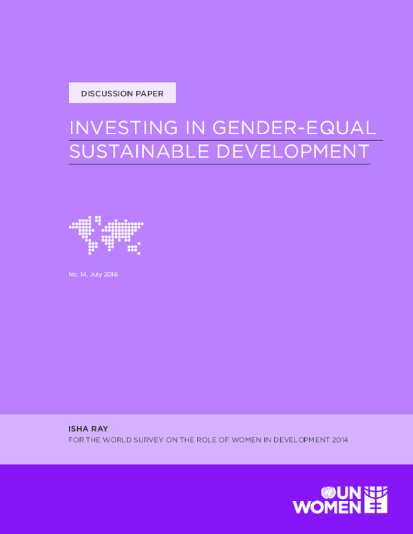 (PDF) INVESTING IN GENDER-EQUAL SUSTAINABLE DEVELOPMENT ISHA RAY FOR ...