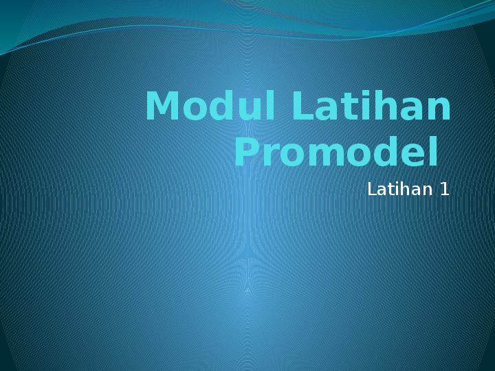 (PPT) Modul Latihan Promodel