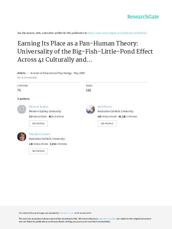 (PDF) Earning its place as a pan-human theory: Universality of the big ...