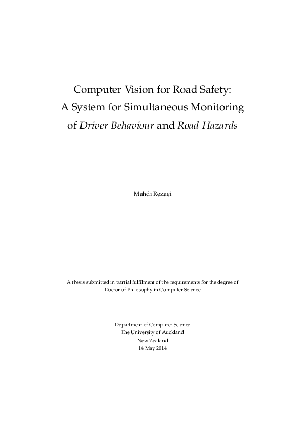 (PDF) Computer Vision for Road Safety: A System for Simultaneous ...