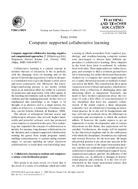 (PDF) Computer supported collaborative learning Computer supported ...