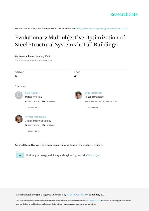 Pdf Evolutionary Multi Objective Optimization Of The Design And Operation Of Water