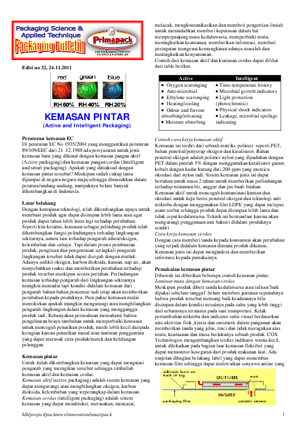 (PDF) KEMASAN PINTAR (Active and Intelligent Packaging