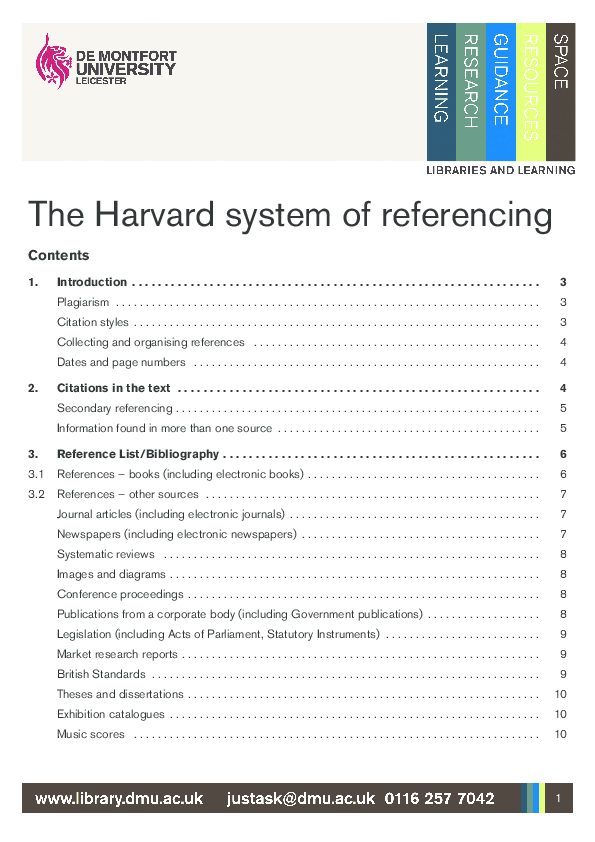 (PDF) The Harvard system of referencing