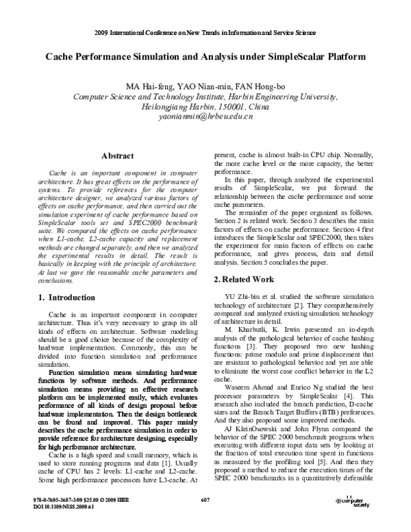 (PDF) Cache Performance Simulation and Analysis under SimpleScalar Platform