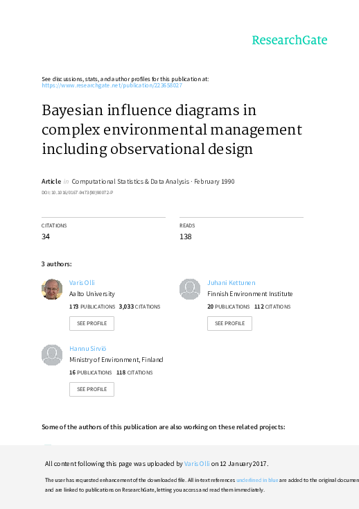 (PDF) Bayesian influence diagram approach to complex environmental ...