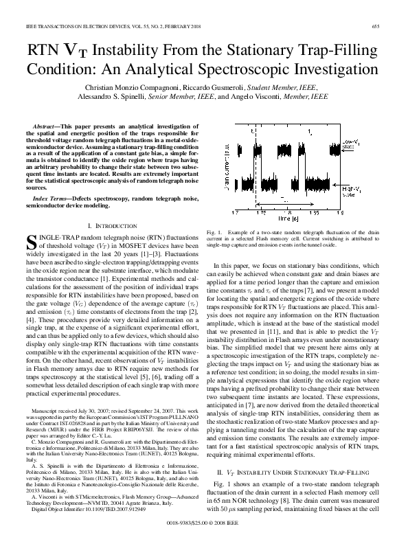 (PDF) RTN VT Instability From the Stationary Trap-Filling Condition: An ...