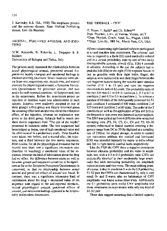 (PDF) Arousal, perceived arousal and emotions