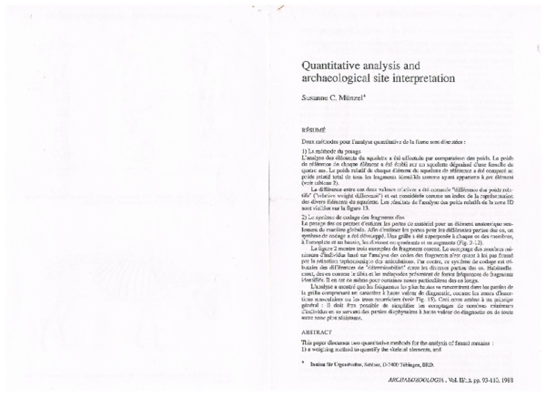 (PDF) Quantitative analysis and archaeological site interpretation.