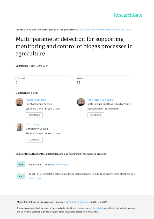 (PDF) Multi-parameter detection for supporting monitoring and control ...