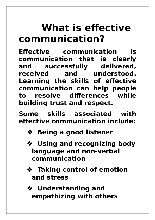 (DOC) What is effective communication