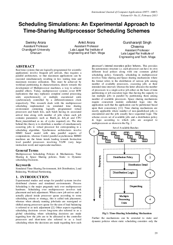 (PDF) Scheduling Simulations: An Experimental Approach to Time-Sharing Multiprocessor Scheduling ...