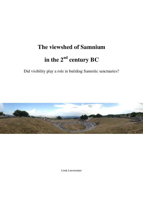 (PDF) The viewshed of Samnium in the 2nd century BC: did visibility ...