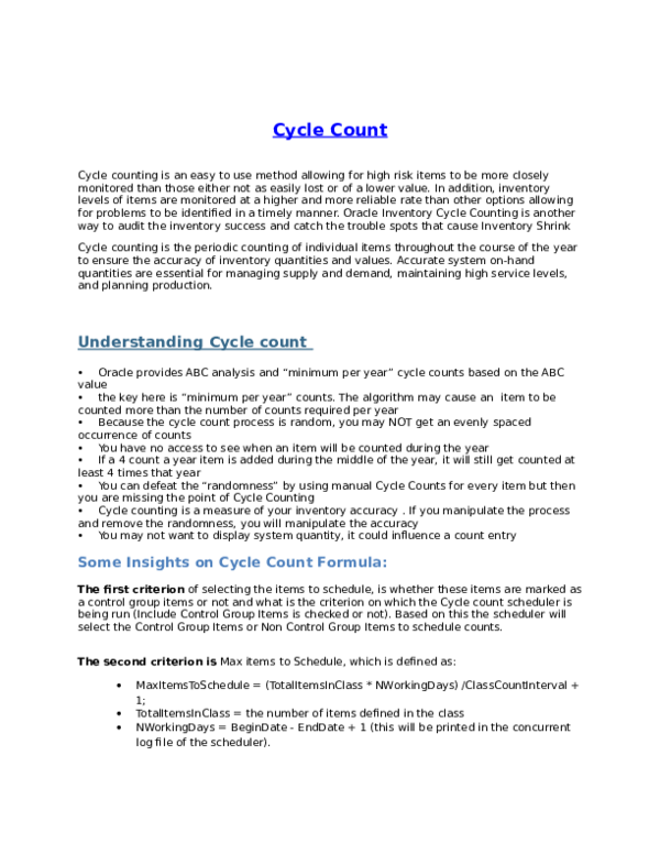 (DOC) Cycle Count