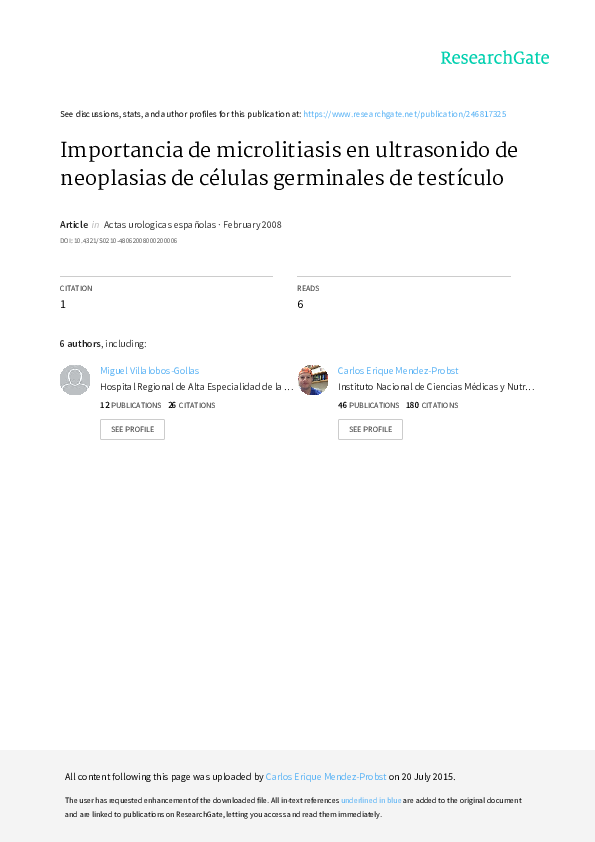 (PDF) Importancia de microlitiasis en ultrasonido de neoplasias de ...