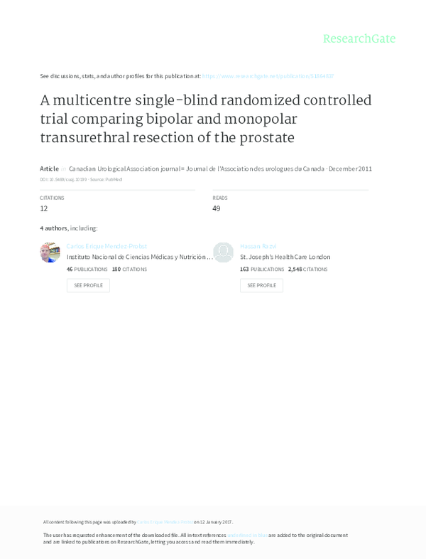 (PDF) Bipolar versus monopolar resection of benign prostate hyperplasia ...