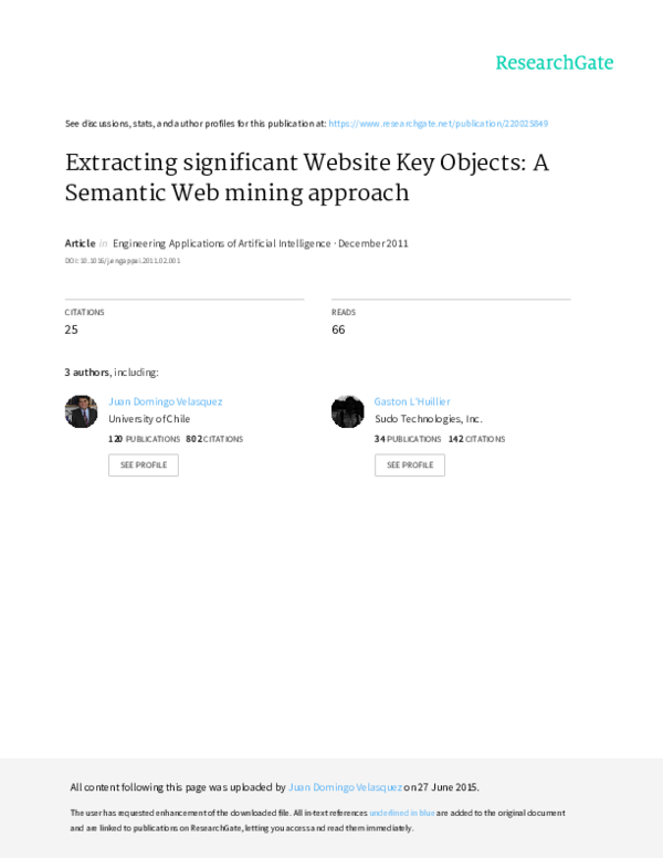 Pdf Extracting Significant Website Key Objects A Semantic Web Mining Approach