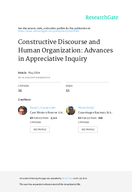 (PDF) Constructive discourse and human organization