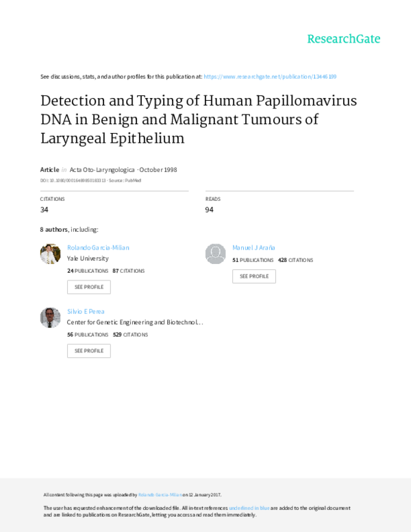 (PDF) Mechanism for human papillomavirus transmission at birth | Steven ...