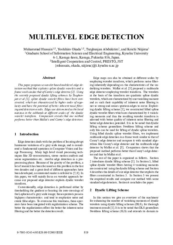 (PDF) Multilevel edge detection