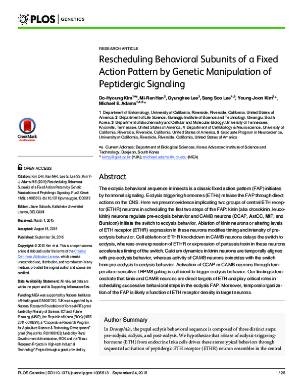 (PDF) Rescheduling Behavioral Subunits of a Fixed Action Pattern by ...