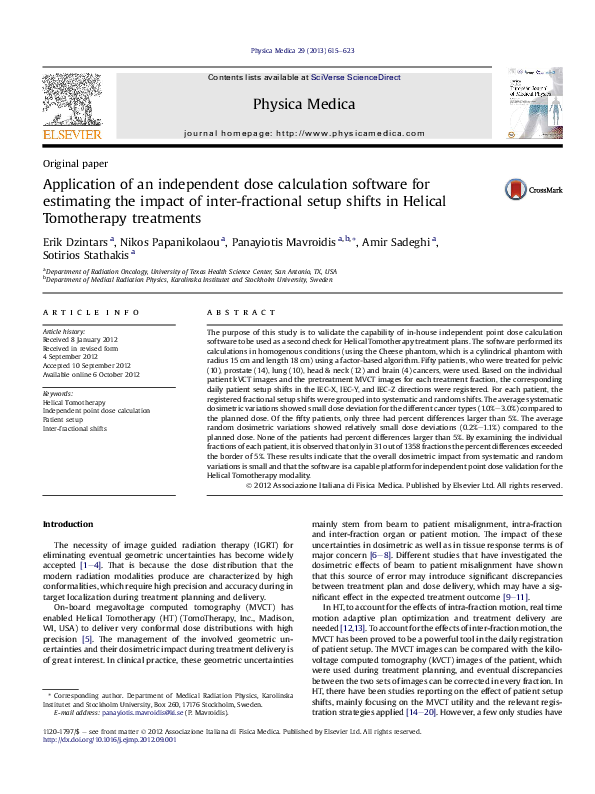 (PDF) Application of an independent dose calculation software for ...