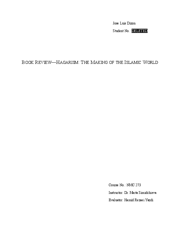 (DOC) Review: "Hagarism: The Making of the Islamic World" by Michael ...