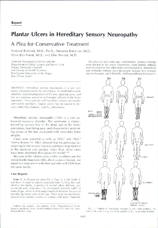 (PDF) Plantar ulcers in hereditary sensory neuropathy