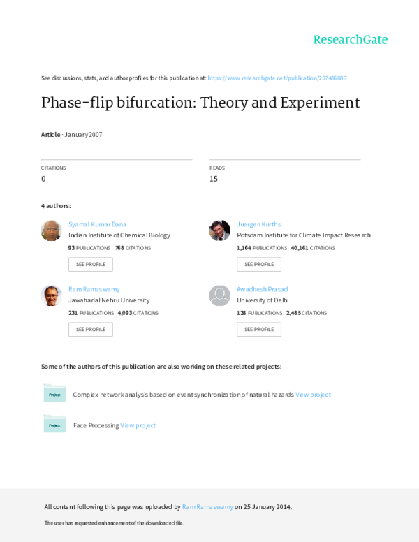 (PDF) Phase-flip bifurcation: Theory and experiment