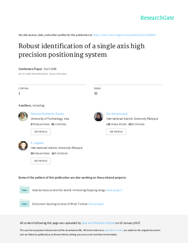 (PDF) Robust identification of a single axis high precision positioning ...