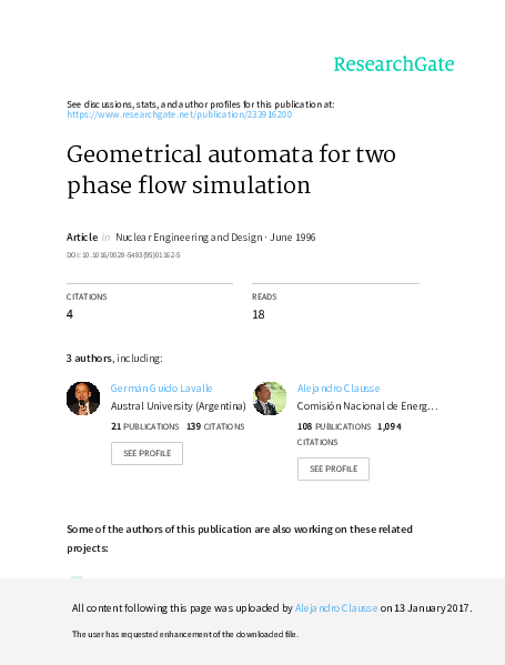 (PDF) Geometrical automata for two phase flow simulation
